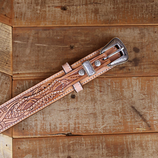 Western Ranger Brown Belt with Silver Buckle Set – Yoder Leather Company