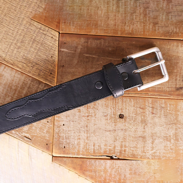black oil tanned belt - Black Oil Tanned Belt with Scallops - Yoder ...