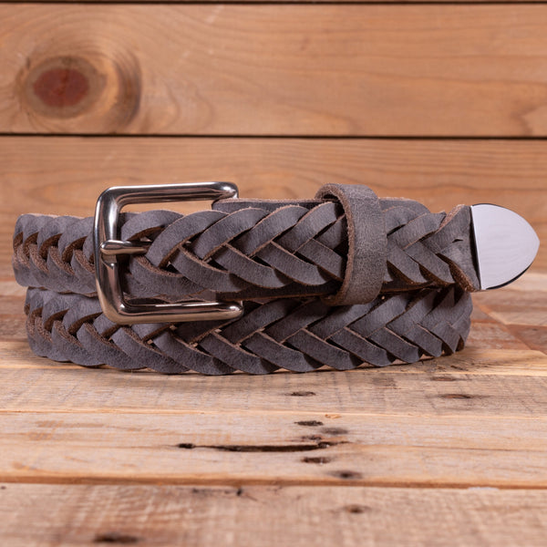 Stone Gray Hand Braided Amish Water Buffalo Belt – Yoder Leather Company