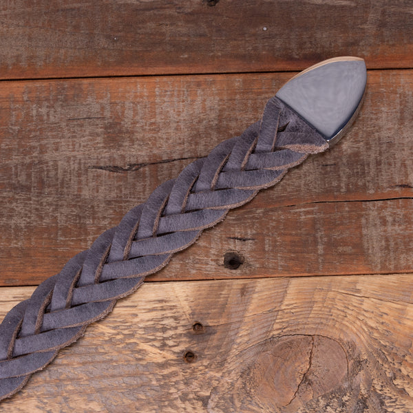 Stone Gray Hand Braided Amish Water Buffalo Belt – Yoder Leather Company
