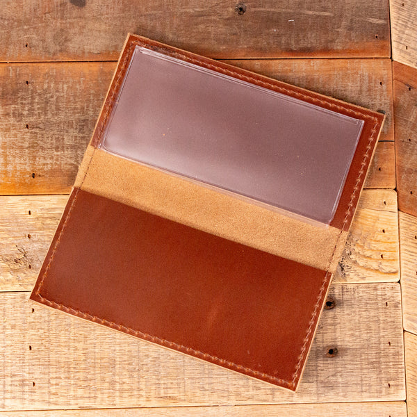 Light Brown Oiled Leather Checkbook - Amish Handmade Checkbook Cover ...