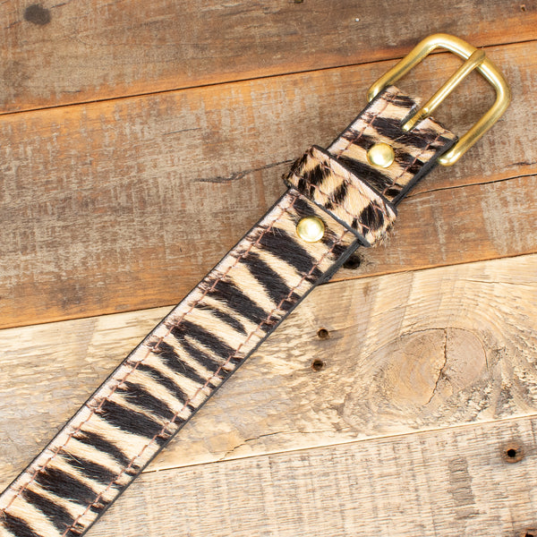 Furry Tiger Print Cowhide Leather Belt – Yoder Leather Company